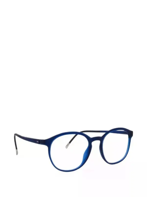 SILHOUETTE Matte-finish Round-frame Glasses - Blue