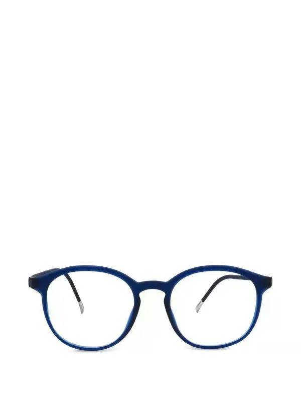 SILHOUETTE Matte-finish Round-frame Eyeglasses - Blue