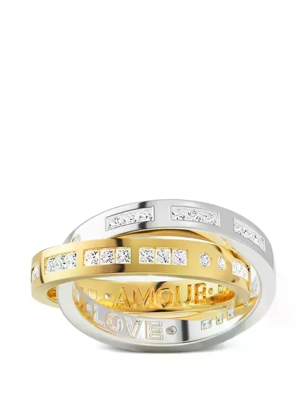 APM MONACO Amour Love Interlocking Ring - Gold