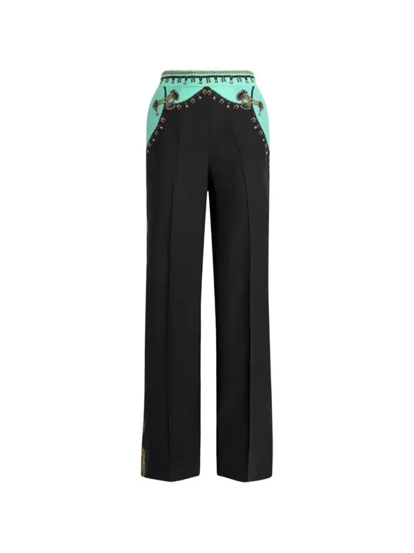 Etro Printed Silk Wide-leg Trousers