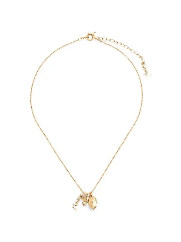 Saint Laurent Cassandre Flower Pendant Necklace - Gold