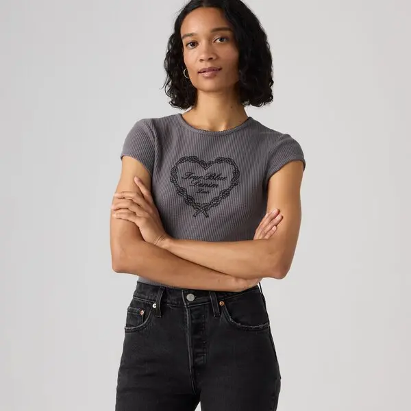LEVI'S Graphic Waffle Tee - Black