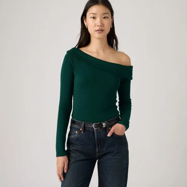 LEVI'S Clara Off-shoulder Long-sleeve Top - Green