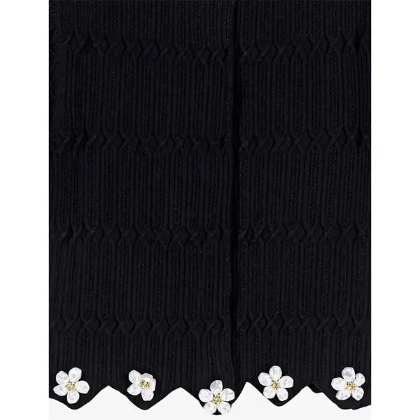 Maje Cropped Jewelled-button Knitted Cardigan