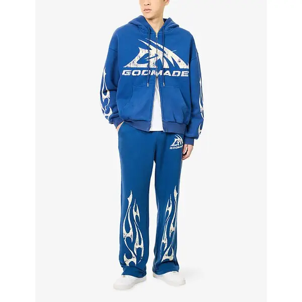 GODMADE Graphic-print Washed Cotton Joggers