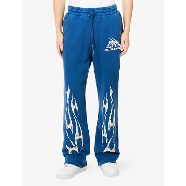 GODMADE Graphic-print Washed Cotton Joggers