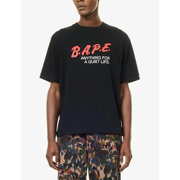 A BATHING APE Motto Logo-print Cotton T-shirt