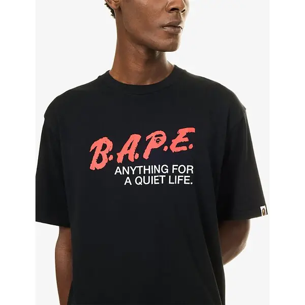 A BATHING APE Motto Logo-print Cotton T-shirt
