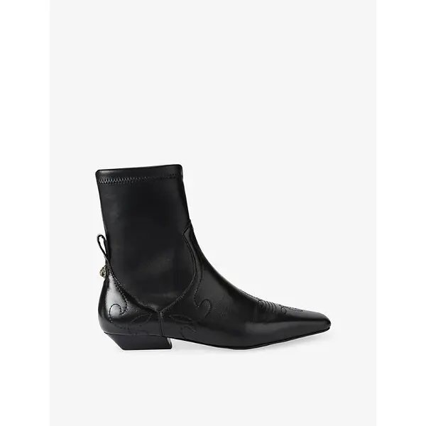 Kurt Geiger Arizona Flat Leather Boots - Black