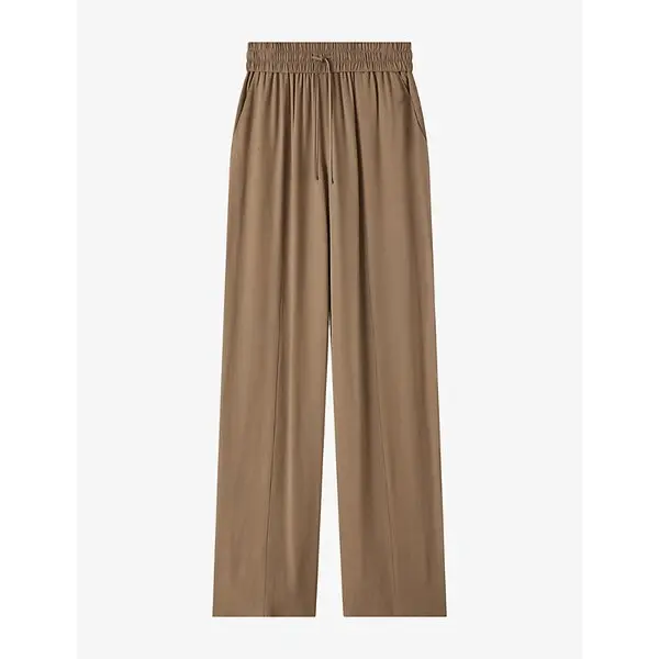 JOSEPH Dee Wide-leg Crepe Trousers - Sable