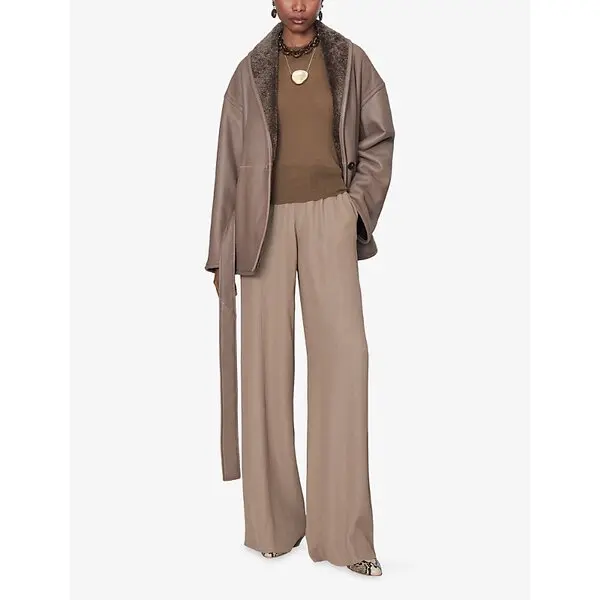 JOSEPH Dee Wide-leg Crepe Trousers