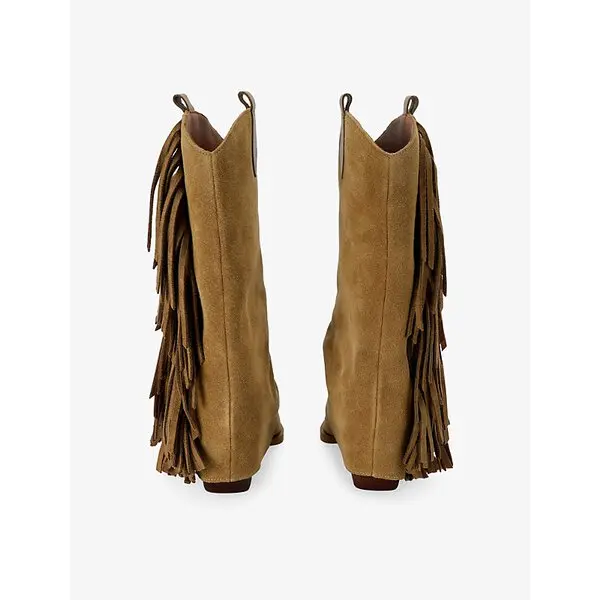 Kurt Geiger Albany Fringed Suede Cowboy Boots