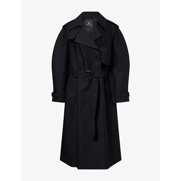 ANINE BING Pascale Cotton Maxi Trench Coat - Black