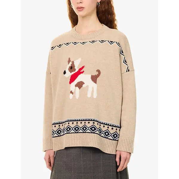 Max Mara Intarsia Motif Wool Jumper