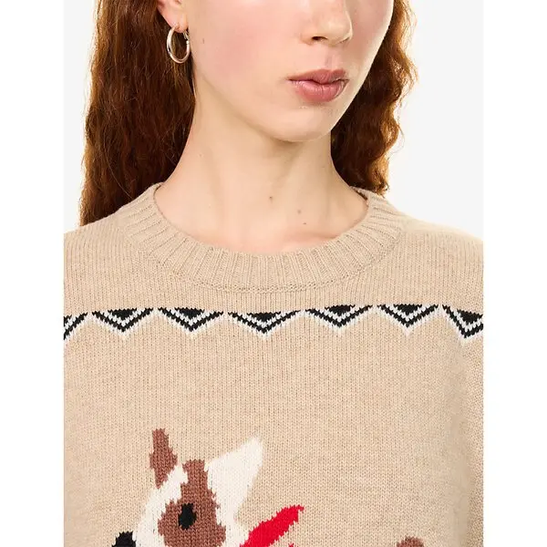 Max Mara Intarsia Motif Wool Jumper