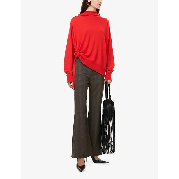 Magda Butrym Floral-trim Wool Jumper