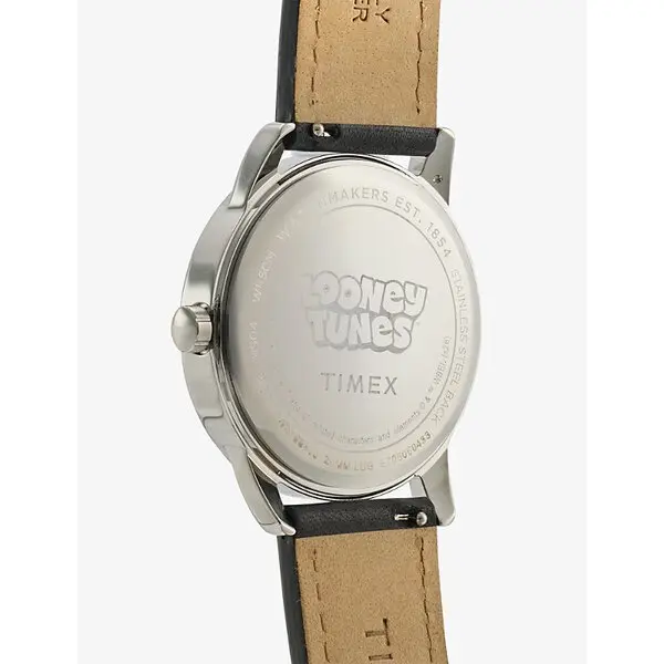 TIMEX Looney Tunes X Easy Reader Brass And Leather Strap Quartz Analog Watch 38mm