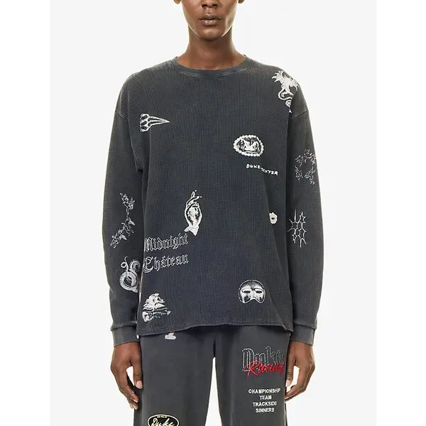 DUKE + DEXTER Mc Sketch Washed Printed Cotton Top