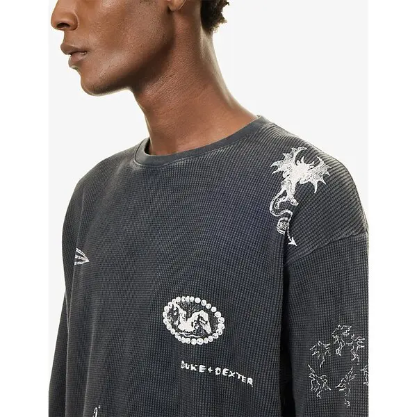 DUKE + DEXTER Mc Sketch Washed Printed Cotton Top