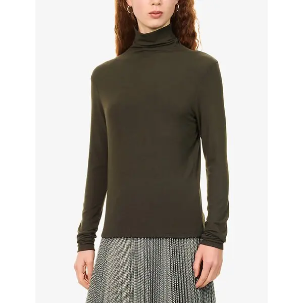 Vince Essential Turtle-neck Modal-jersey Top