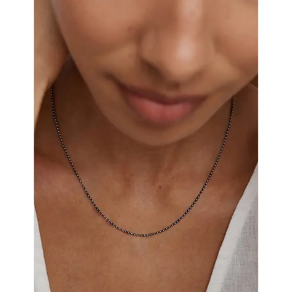 Monica Vinader Diamond Cut Sterling- Rolo Chain Necklace