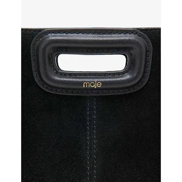 Maje Suede Shoulder Bag With Fringe Detail