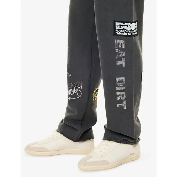 DUKE + DEXTER Dr4 Embroidered Washed Cotton Jogging Bottoms
