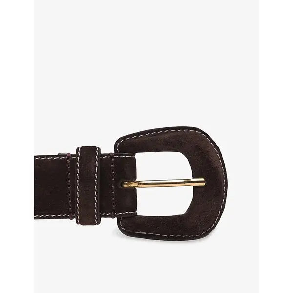Maje Contrast-stitch Suede Belt