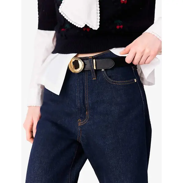 Maje Oval-buckle Leather Belt