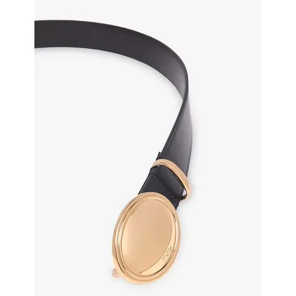 Maje Oval-buckle Leather Belt