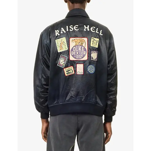 DUKE + DEXTER Raise Hell Embroidered Bomber Jacket