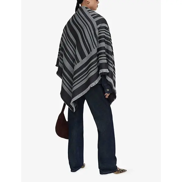 JOSEPH Neoma Striped Square Wool Scarf