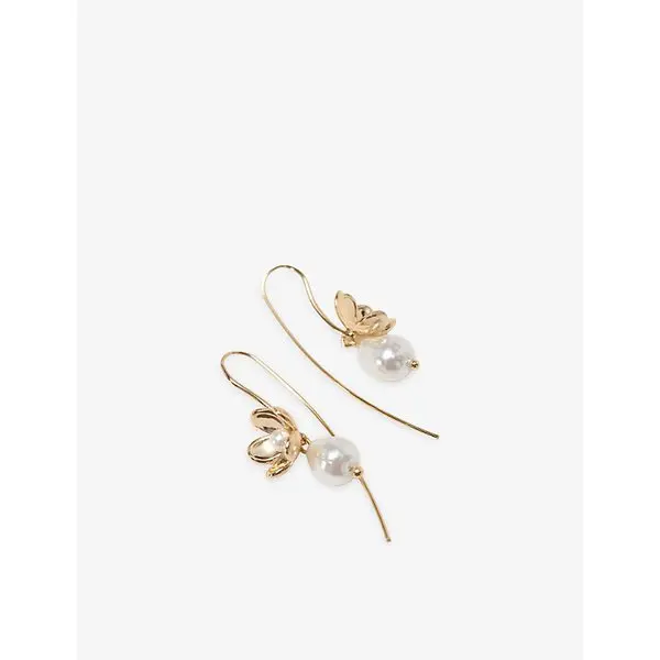 Maje Fine Flower -tone Brass Drop Earrings