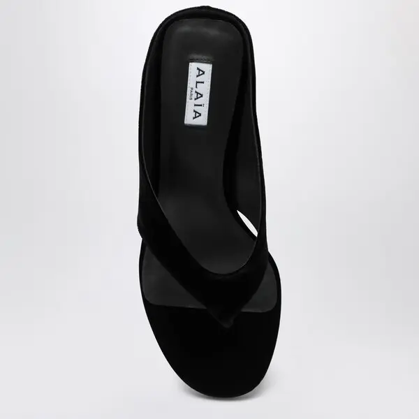 Alaïa Thong Mules With Wedge In Velvet