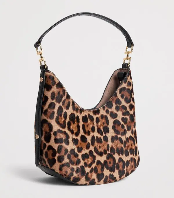 Harrods Small Pony Leopard Penny Shoulder Bag