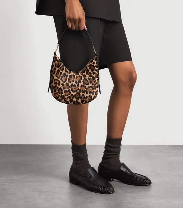 Harrods Small Pony Leopard Penny Shoulder Bag