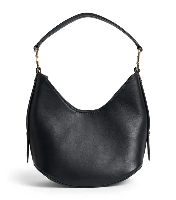 Harrods Small Leather Penny Shoulder Bag - Black