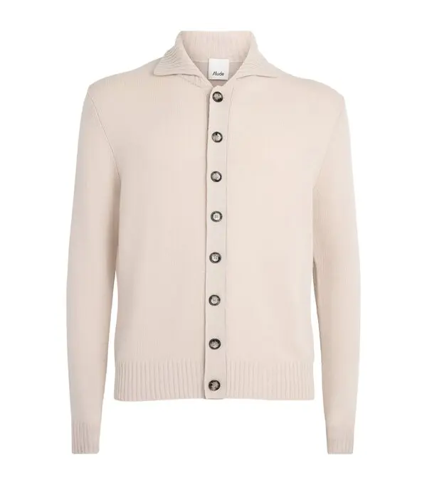 ALLUDE Wool-cashmere Collared Cardigan