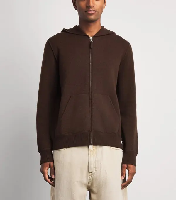 ALLUDE Wool-cashmere Zip-up Hoodie