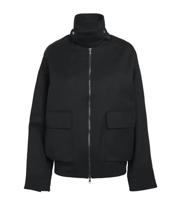 BIRROT Oversized Funnel-neck Bomber Jacket