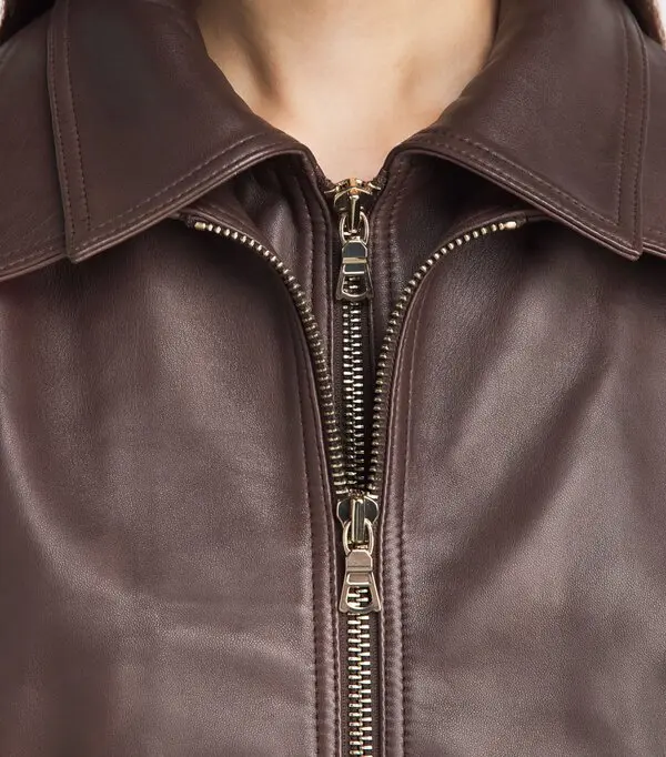 Alice + Olivia Double-layer Collins Leather Jacket