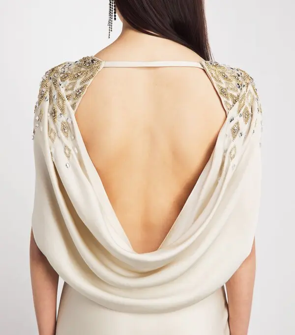 Jenny Packham Satin Ophelia Cape Gown