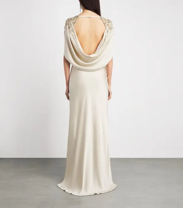 Jenny Packham Satin Ophelia Cape Gown