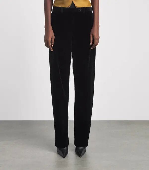 Khaite Velvet Hunter Straight Trousers