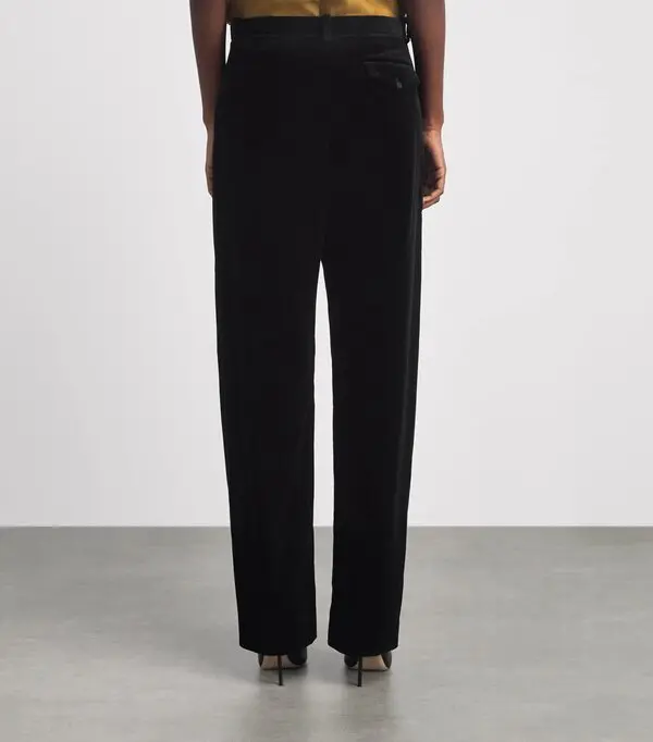 Khaite Velvet Hunter Straight Trousers