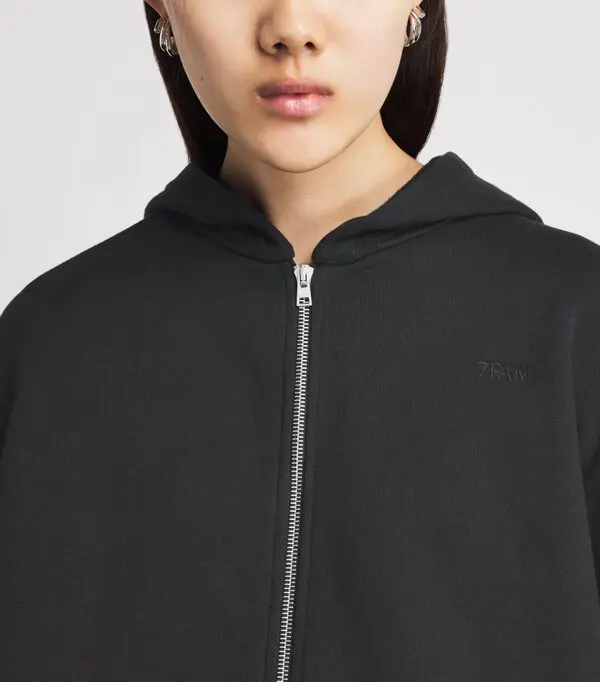 7 For All Mankind Cotton Oversized Zip-up Hoodie