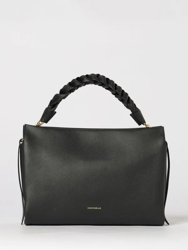 COCCINELLE Leather Shoulder Bag With Braided Top Handle