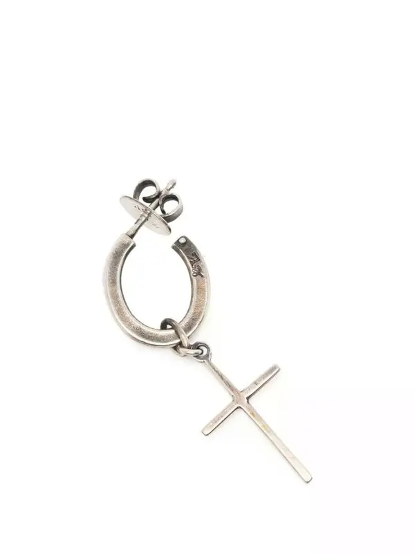 Werkstatt:München Polished Cross Pendant Hoop Earrings