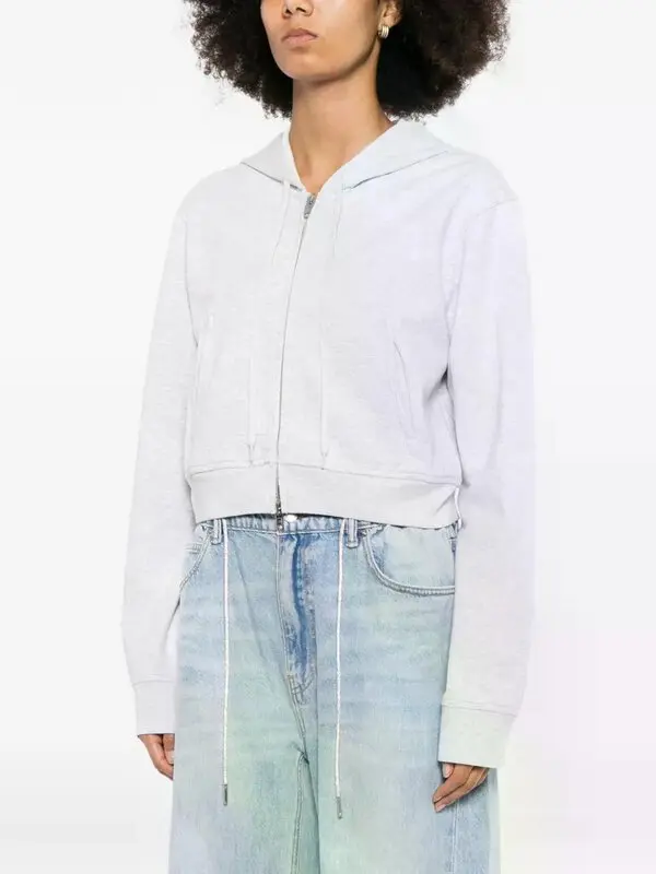 Alexander Wang Cropped Zip-up Hoodie