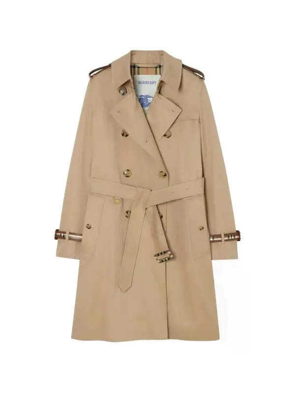 Burberry Mid-length Gabardine Kensington Trench Coat - Neutrals